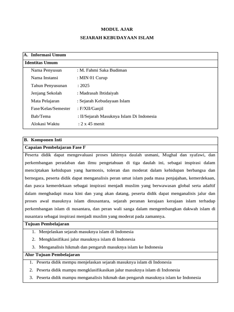 Modul Ajar Ski Sakaaa | PDF