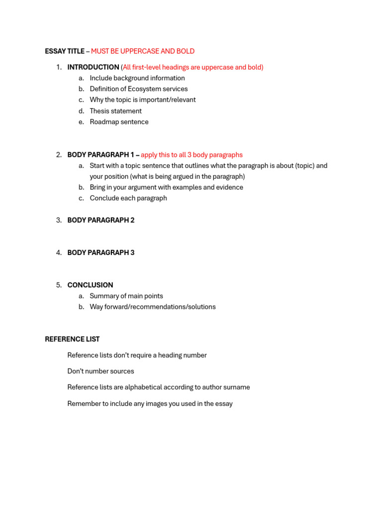 Semester 1 - Essay Layout | PDF