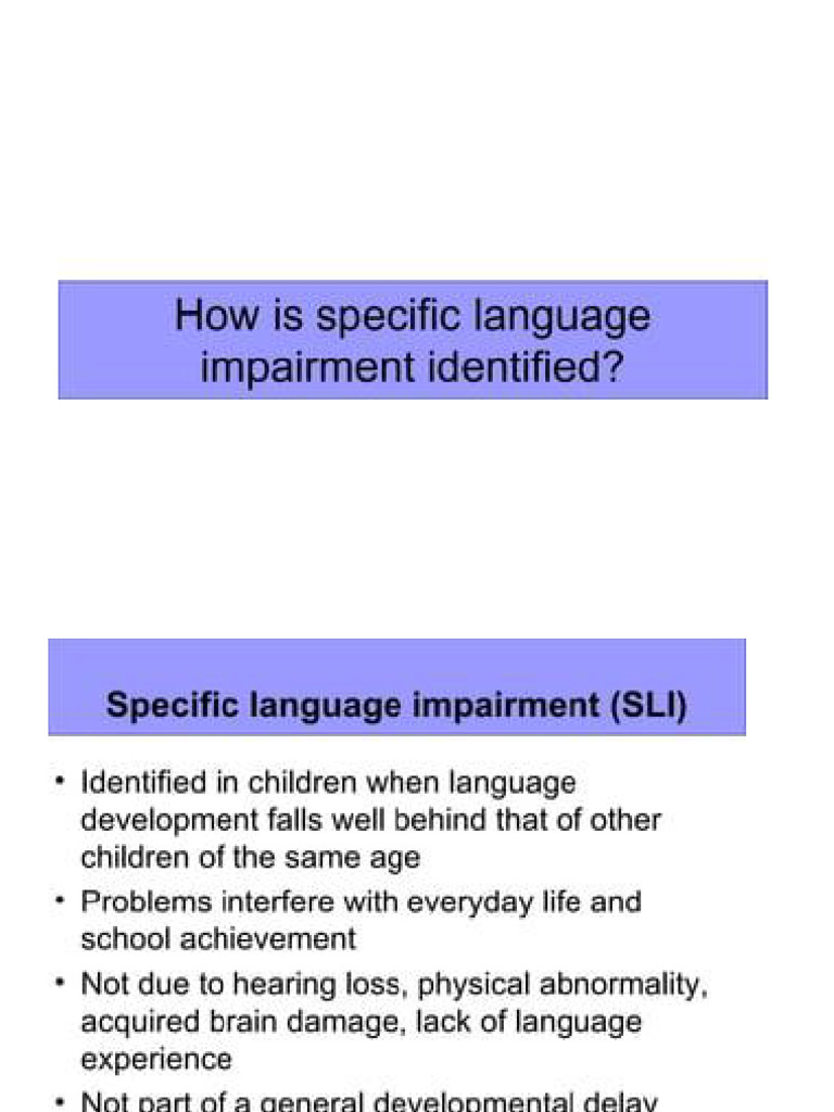 SLI - Identification | PDF