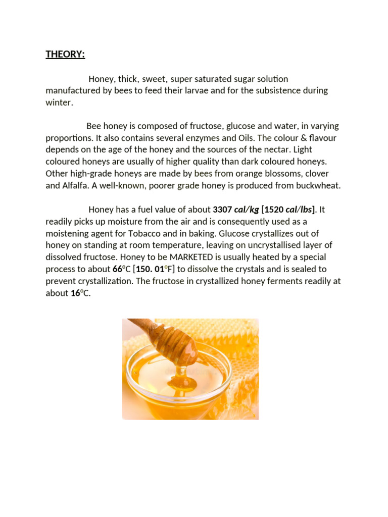 Honey Composition and Analysis Methods | PDF | Honey | Fructose
