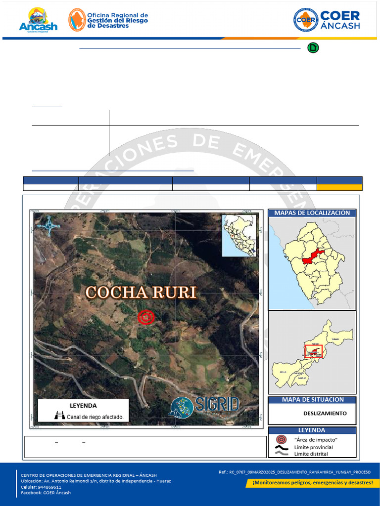RC 1307 30marzo2025 Deslizamiento Ranrahirca Yungay Cerrado | PDF