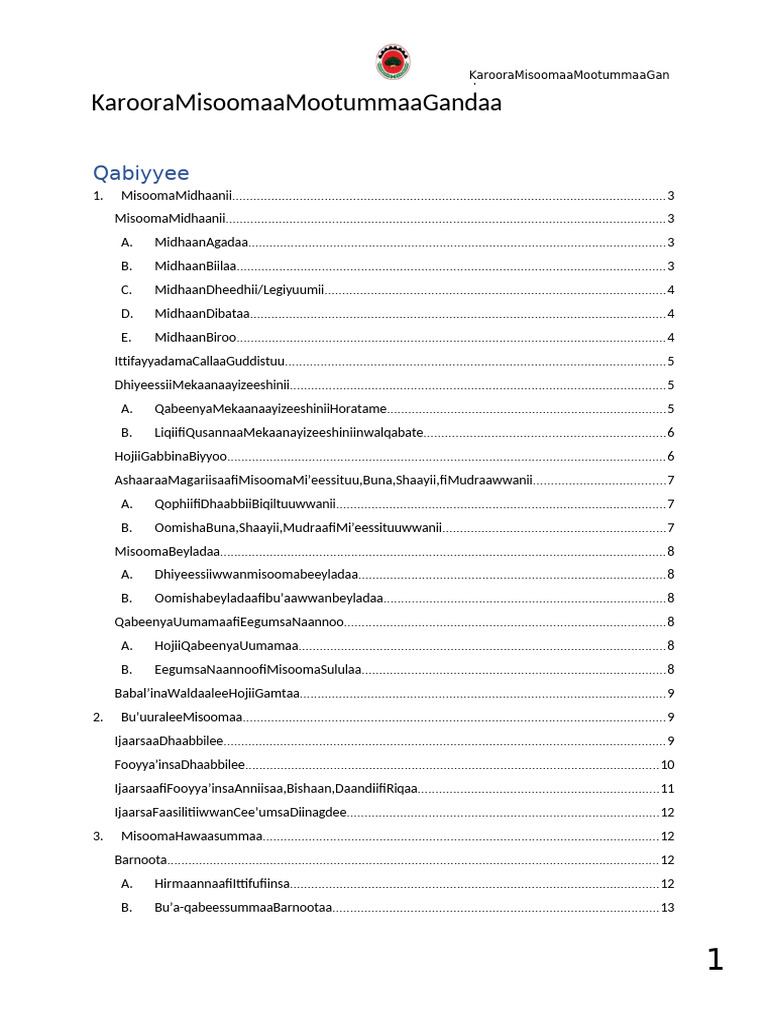 Karooraa - Bara - 2018 (1) An Ganda Ardaa Qabsoo | PDF