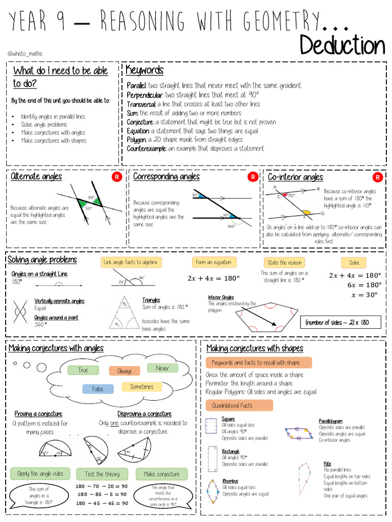 Geometry Reasoning for Year 9 Students | PDF | Line (Geometry) | Euclid