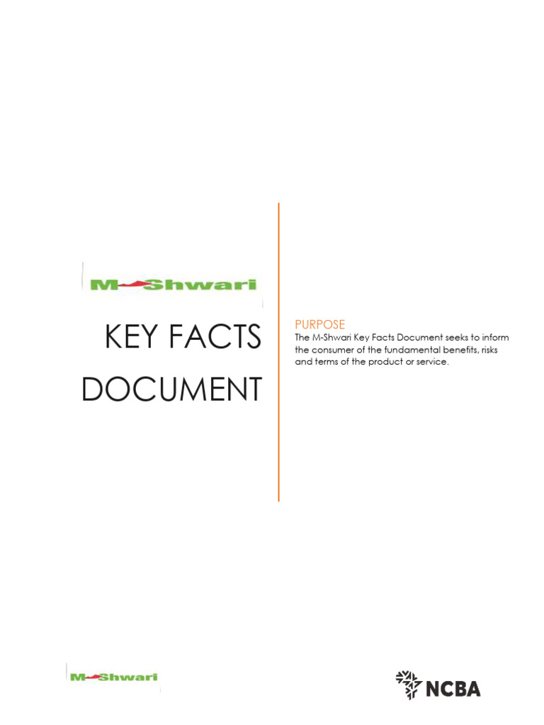 M Shwari Key Facts Document Ncba 1 | PDF | Credit Card | Banks