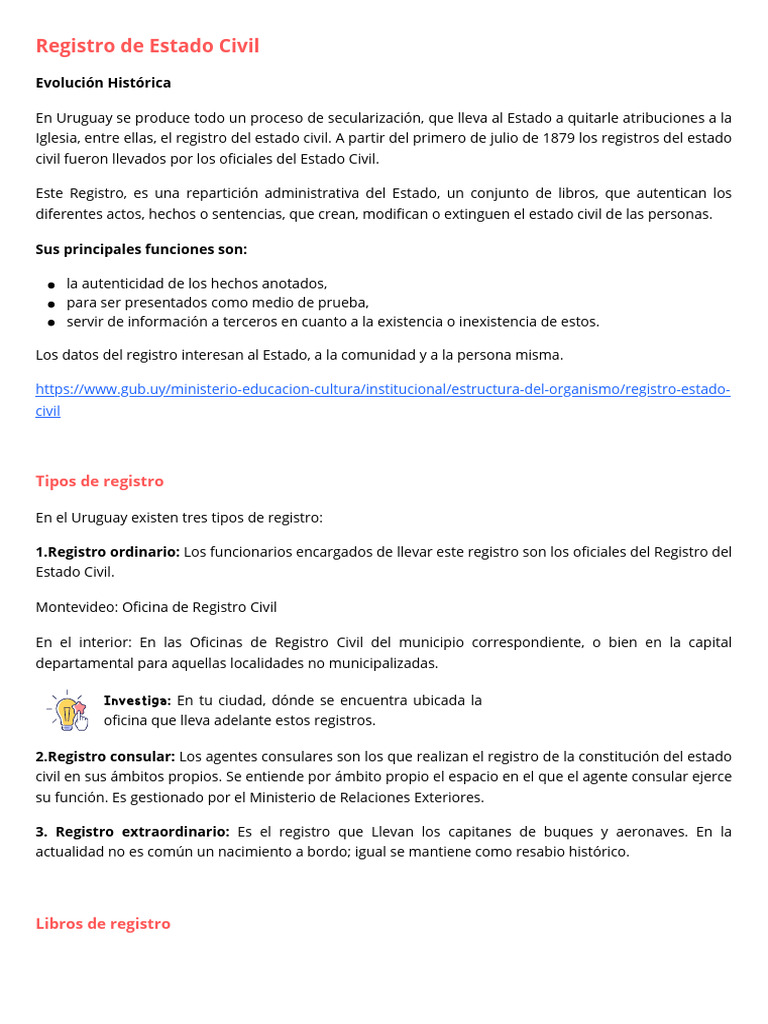 Registro de Estado Civil PDF | PDF | Estado (política) | Estado civil
