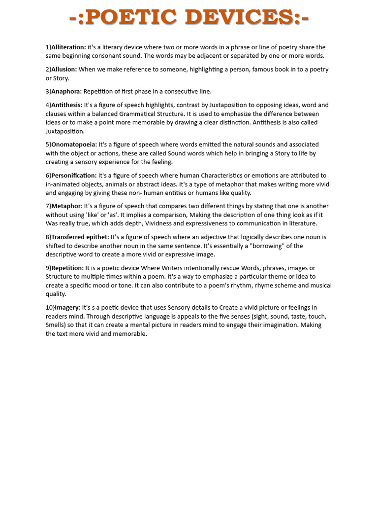 Poetic Devices | PDF