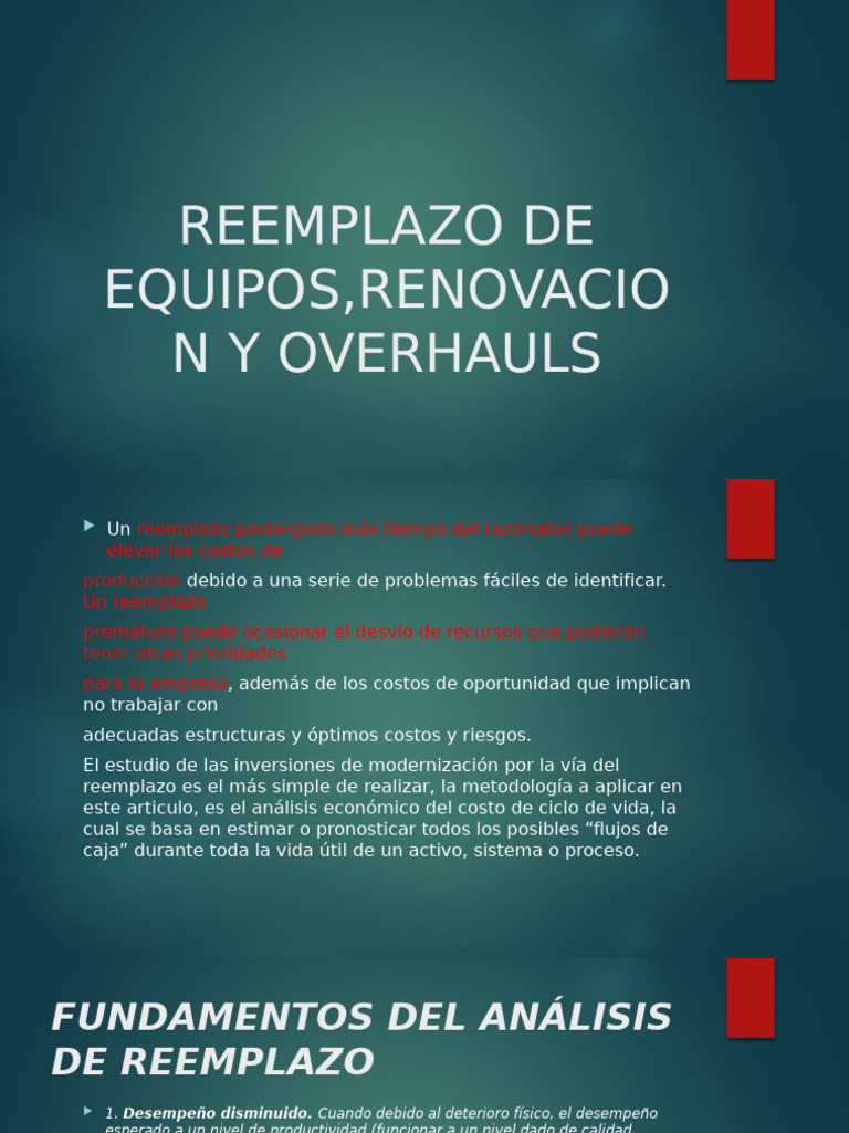 Análisis de Reemplazo de Equipos Industriales | PDF | Business ...