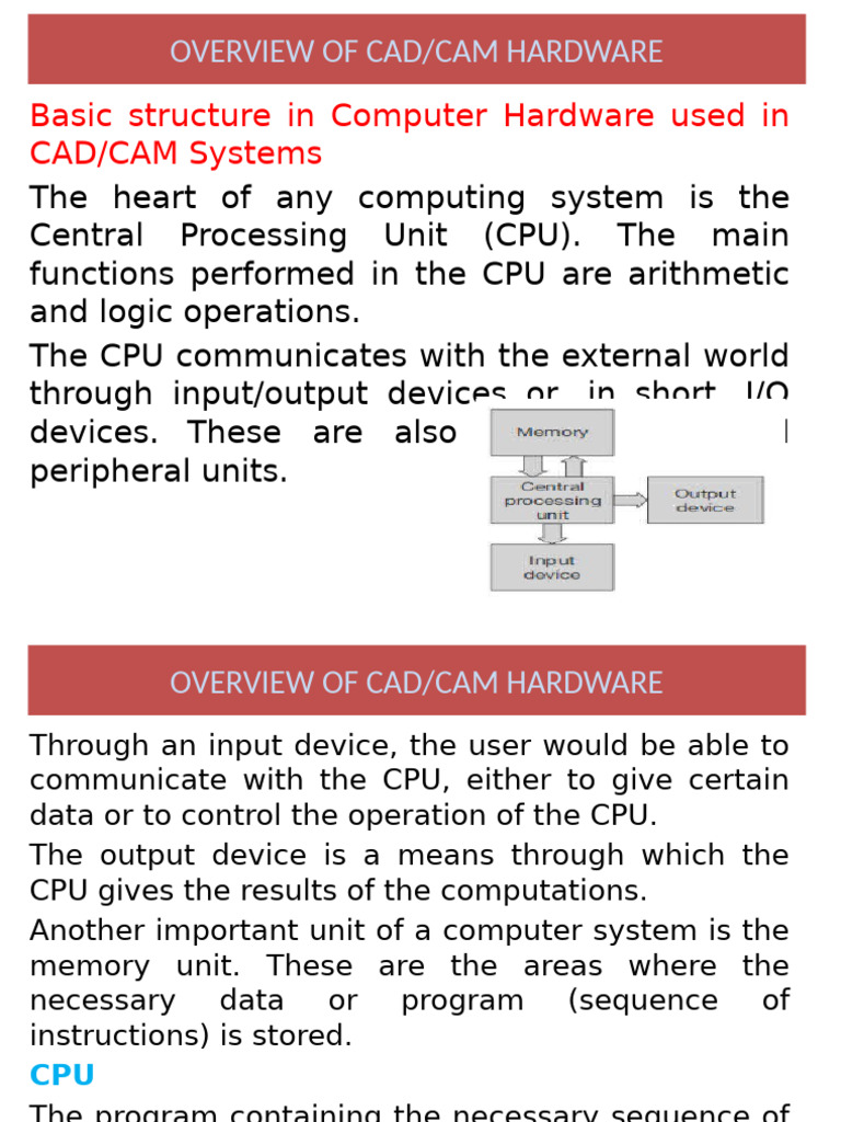 Overview of CAD-CAM Hardware-3 | PDF | Central Processing Unit ...