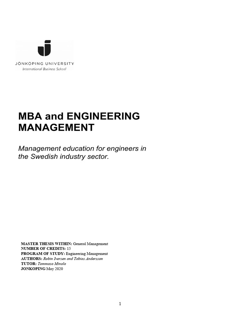 MBA and ENGINEERING | PDF | Master Of Business Administration ...