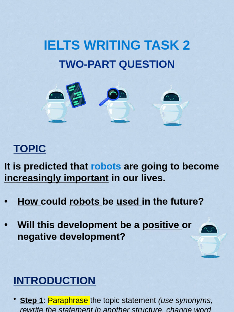 Ielts Writing Task 2 - Robot | PDF