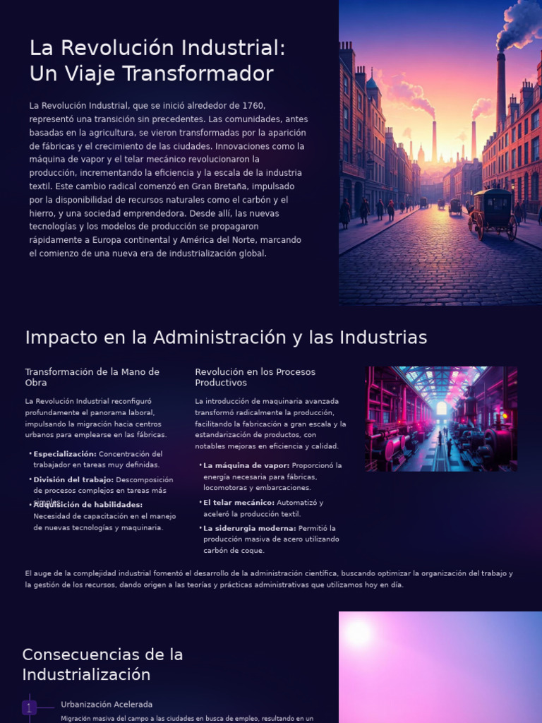 La Revolucion Industrial Un Viaje Transformador.pptx | PDF | Revolución industrial | Fábrica