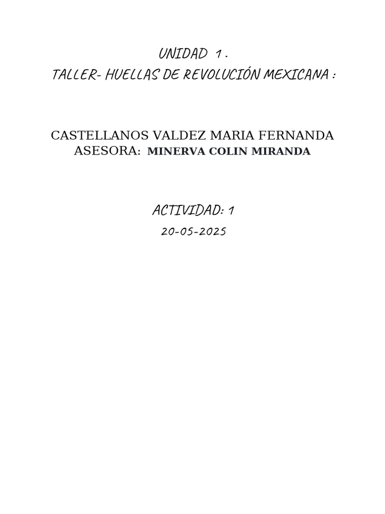 Taller - Huellas de Revolución Mexicana | PDF | México