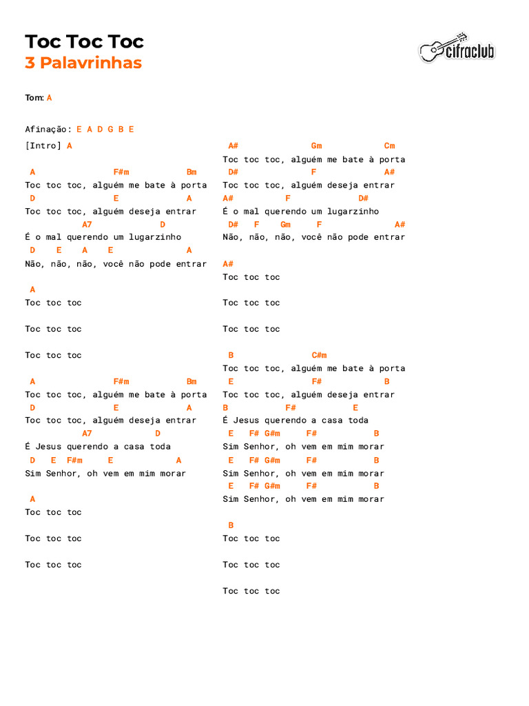 3 Palavrinhas - Toc Toc Toc | PDF