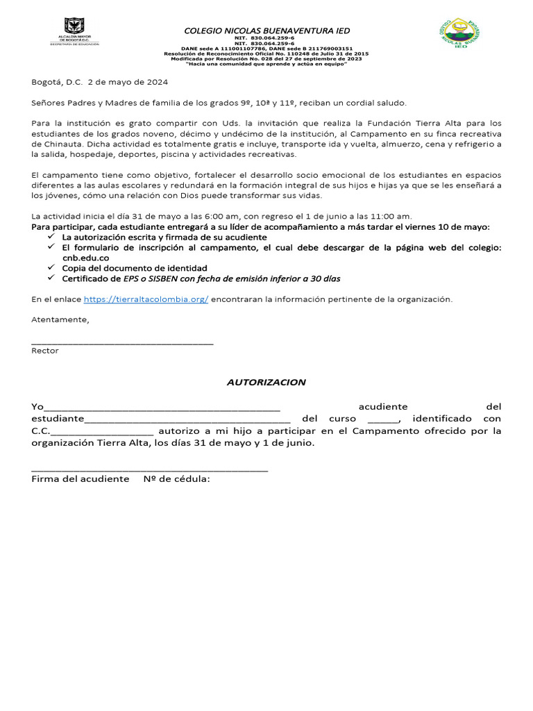 Campamento 2024 | PDF