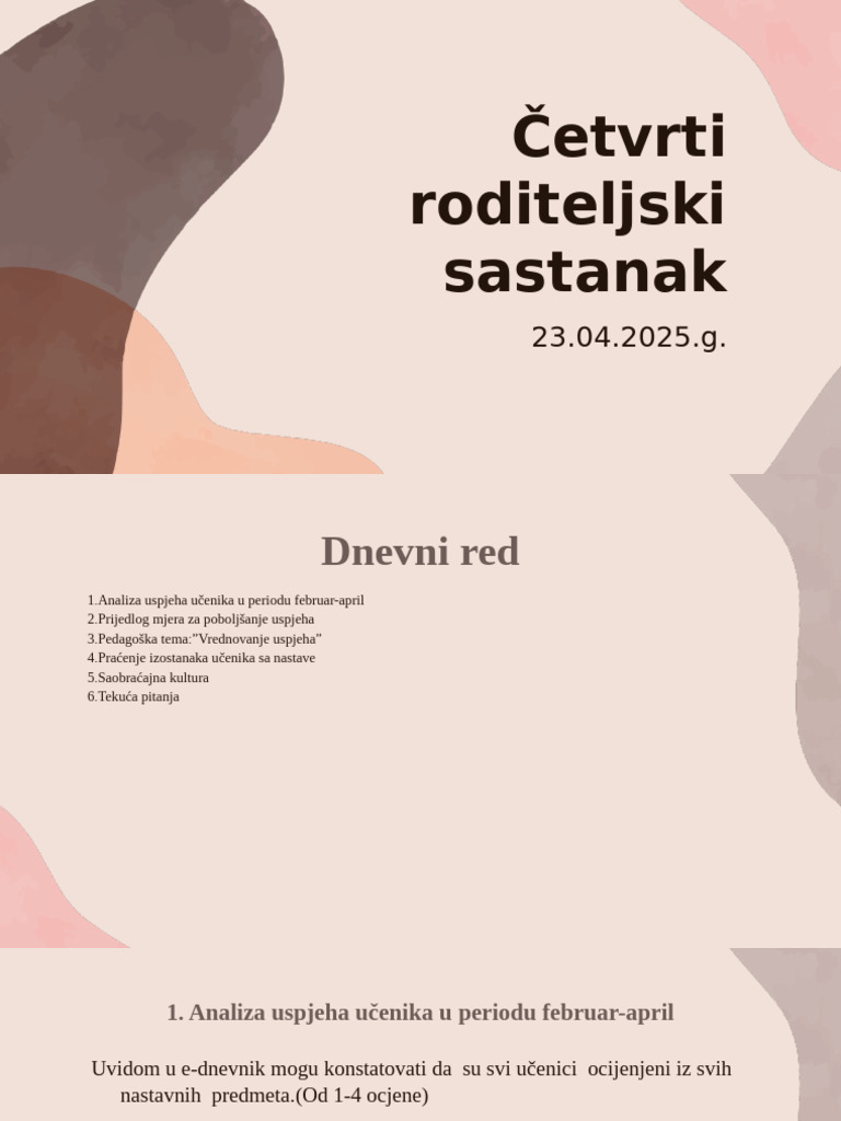 Četvrti Roditeljski Sastanak | PDF