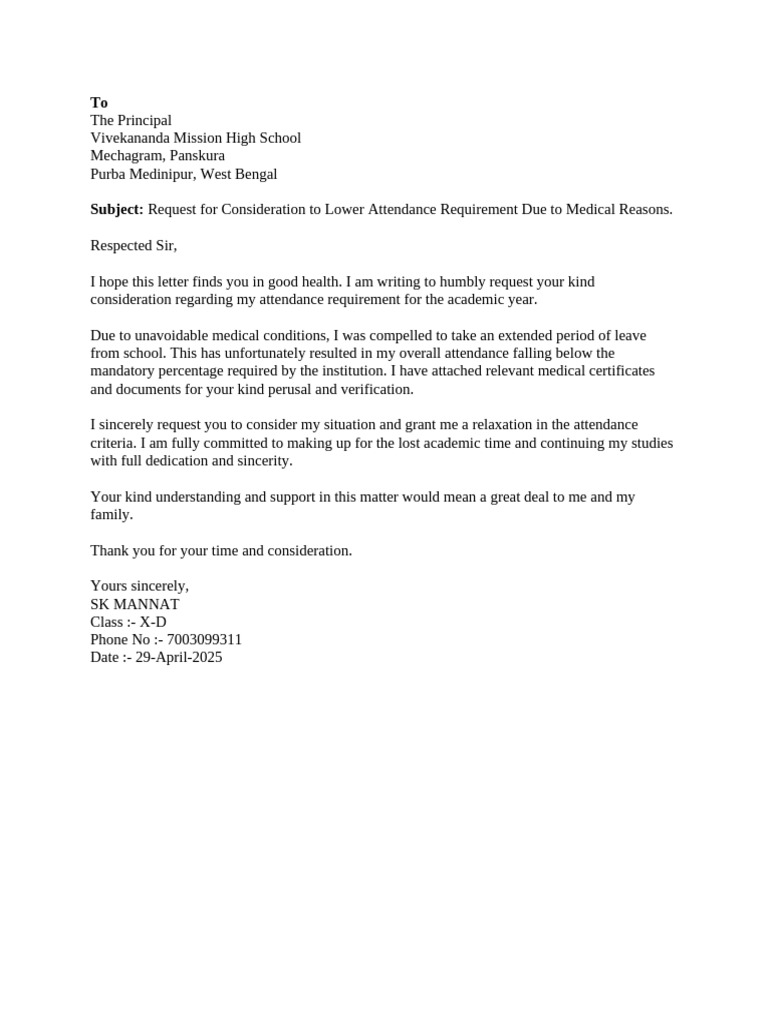 Leave Letter | PDF