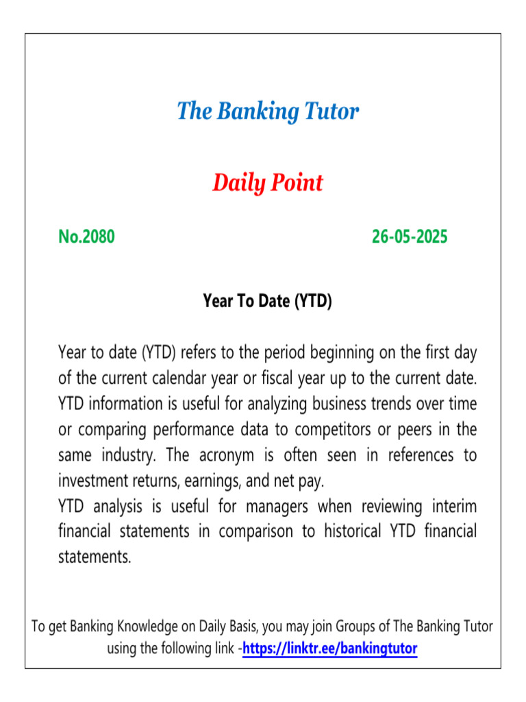 Dp2080-Year To Date (Ytd) | PDF