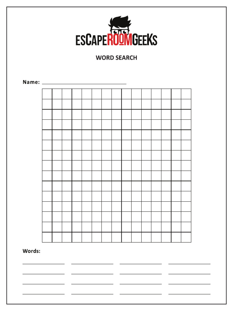 Word Search Template | PDF