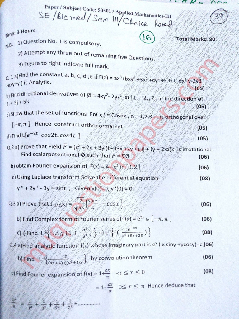 Se-Biomed Sem3 M3-CBCGS Dec18 | PDF