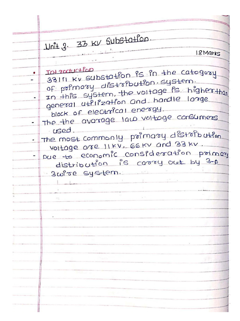 UNIT-III 33 KV Substation Notes | PDF