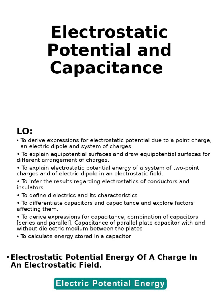 Grade-12 Electrostatic Potential and Capacitance | PDF | Capacitance | Capacitor