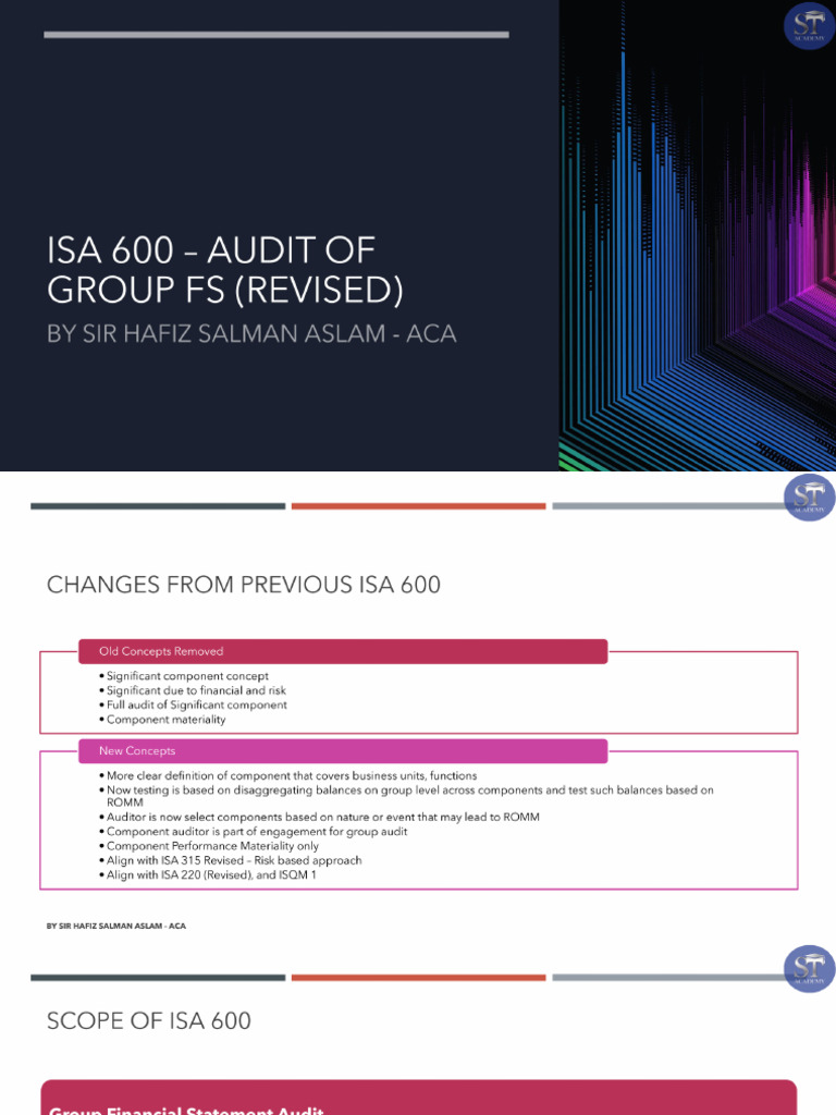 ISA 600 - Audit of Group FS (Revised) | PDF
