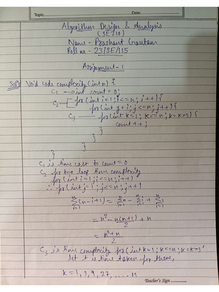 ADA Assignment-1 Prashant Gautam 23 SE 115 | PDF