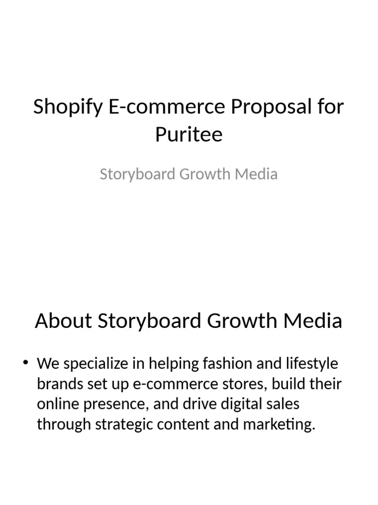 Puritee Shopify Proposal Storyboard | PDF