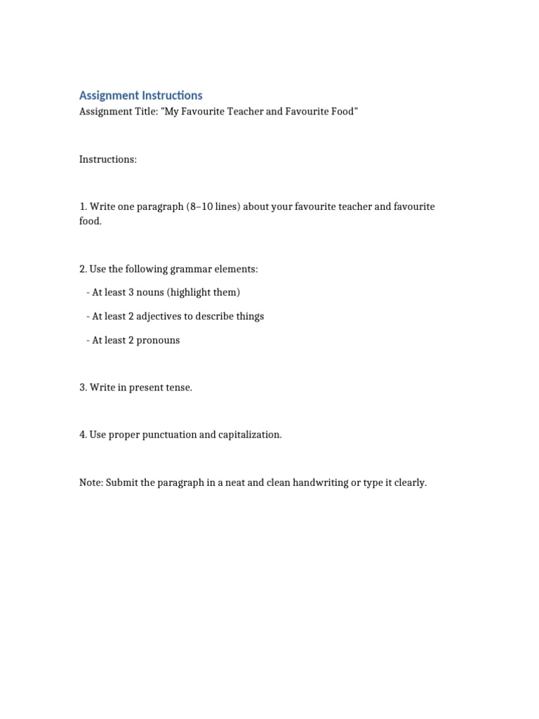 Assignment Instructions | PDF