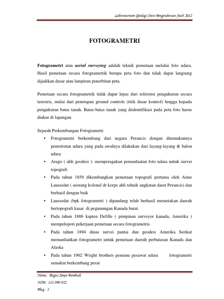 FOTOGRAMETRI | PDF