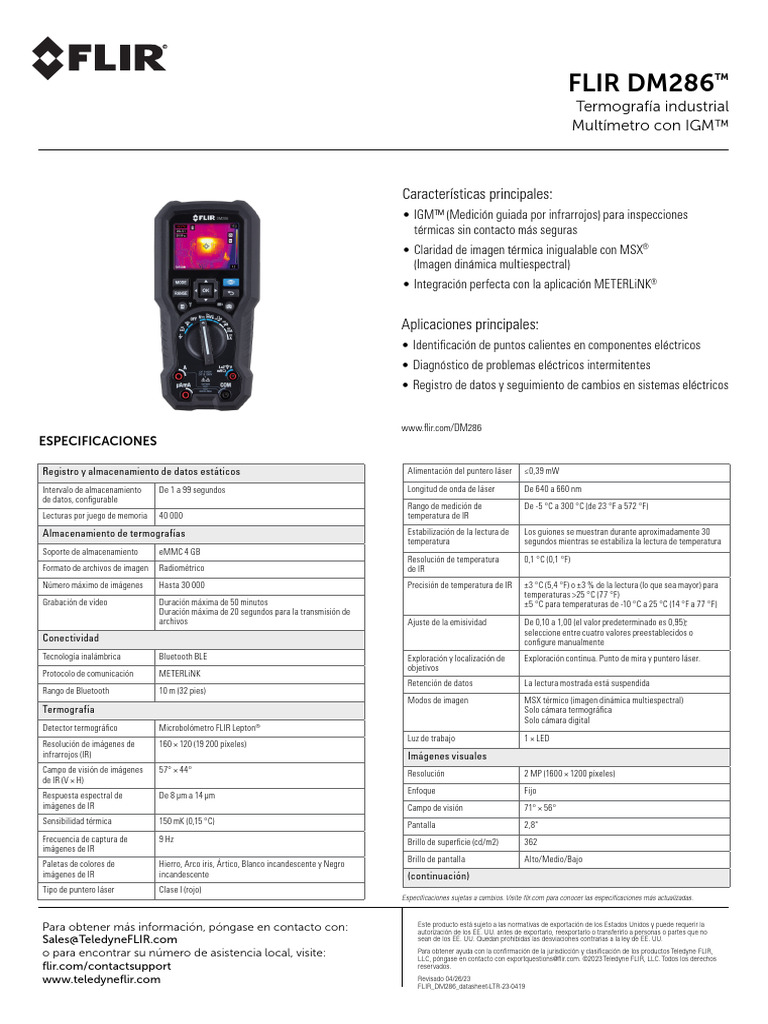 FLIR DM28 Datasheet - es-ES | PDF | Infrarrojo | Píxel