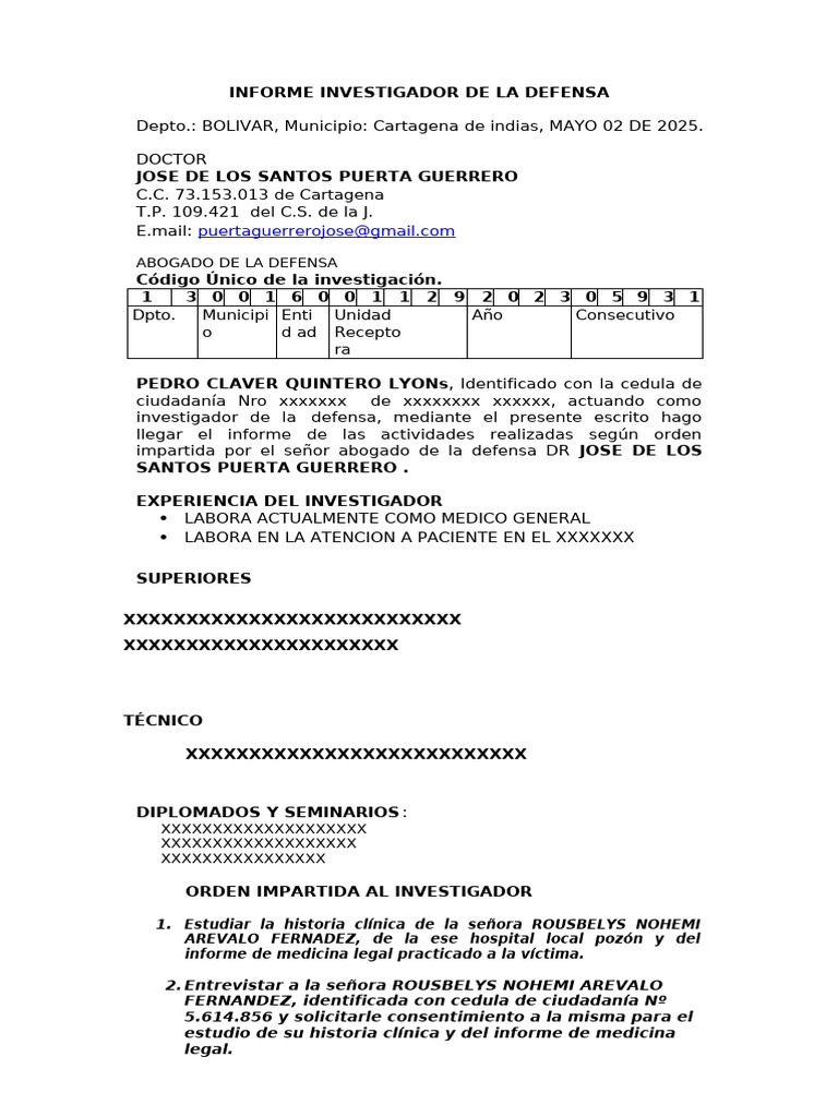 1.-INFORME INVESTIGADOR BENJAMIN HERRERA CON ANEXOS | PDF | Presión sanguínea | Clínica