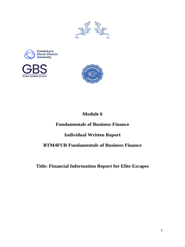 Sadaf Malik GBS BTM4FUB Fundamentals of Business Finance Report | PDF ...