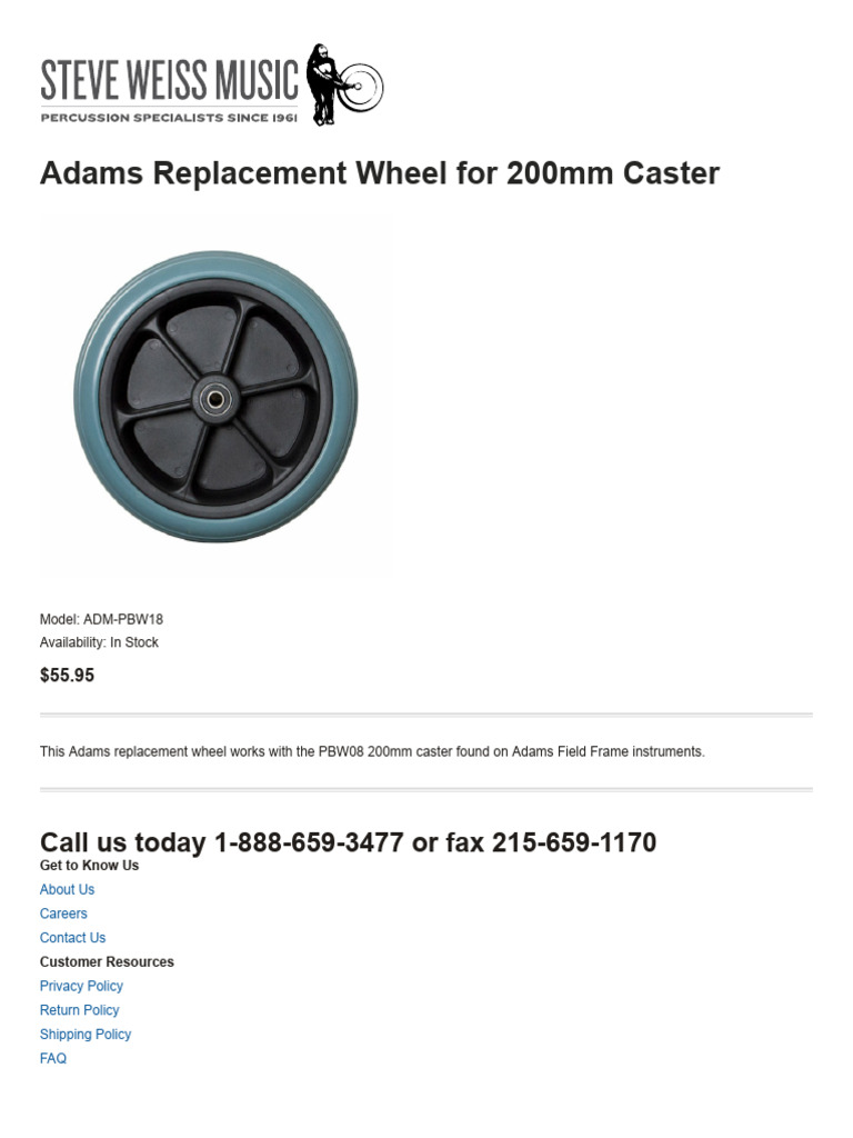 Adams Replacement Wheel For 200mm Caster - Steve Weiss Music | PDF