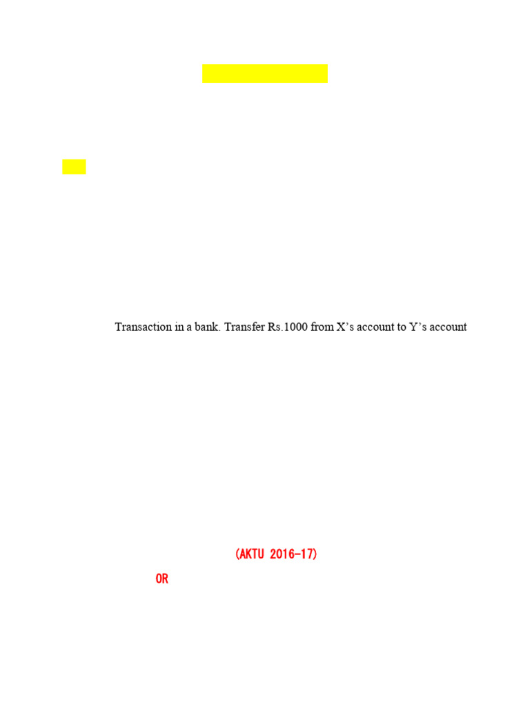 DBMS UNIT 4 Imp Ques Solution | PDF | Database Transaction | Databases