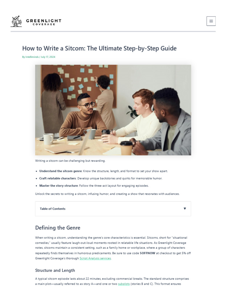 How to Write a Sitcom_ The Ultimate Step-by-Step Guide - Greenlight ...