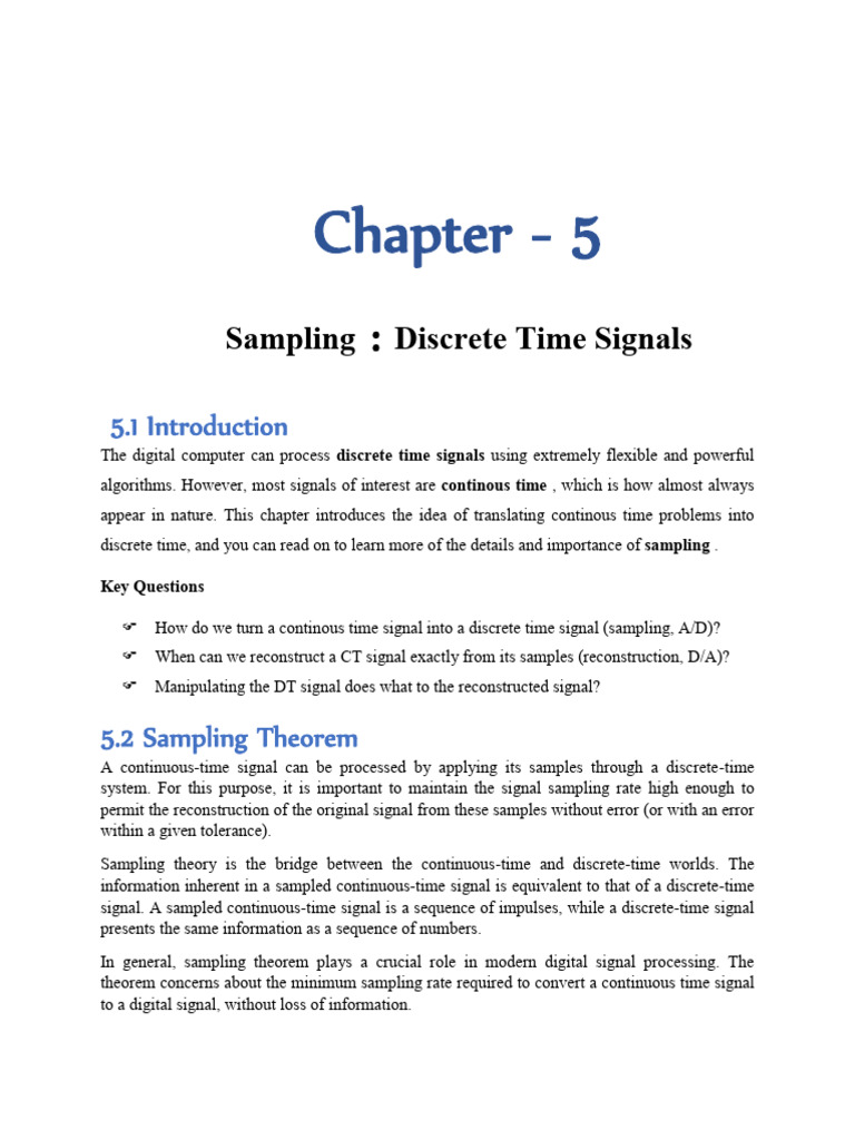 Discrete Time Signal Sampling Explained | PDF | Sampling (Signal ...