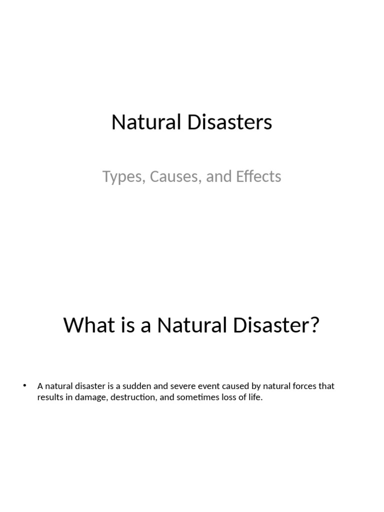 Understanding Natural Disasters: Types & Effects | PDF