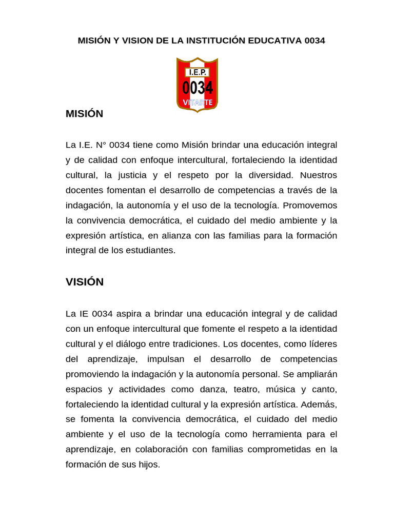 Mision y Visión 0034 | PDF