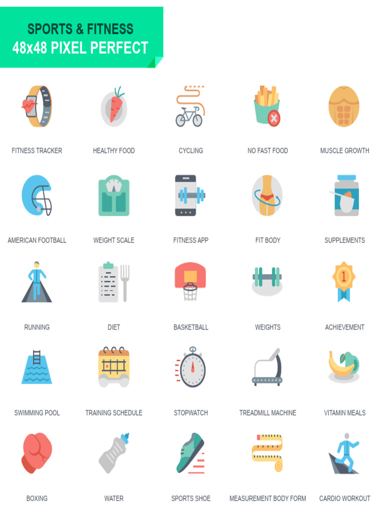 48X48 Pixel Perfect: Sports & Fitness | PDF