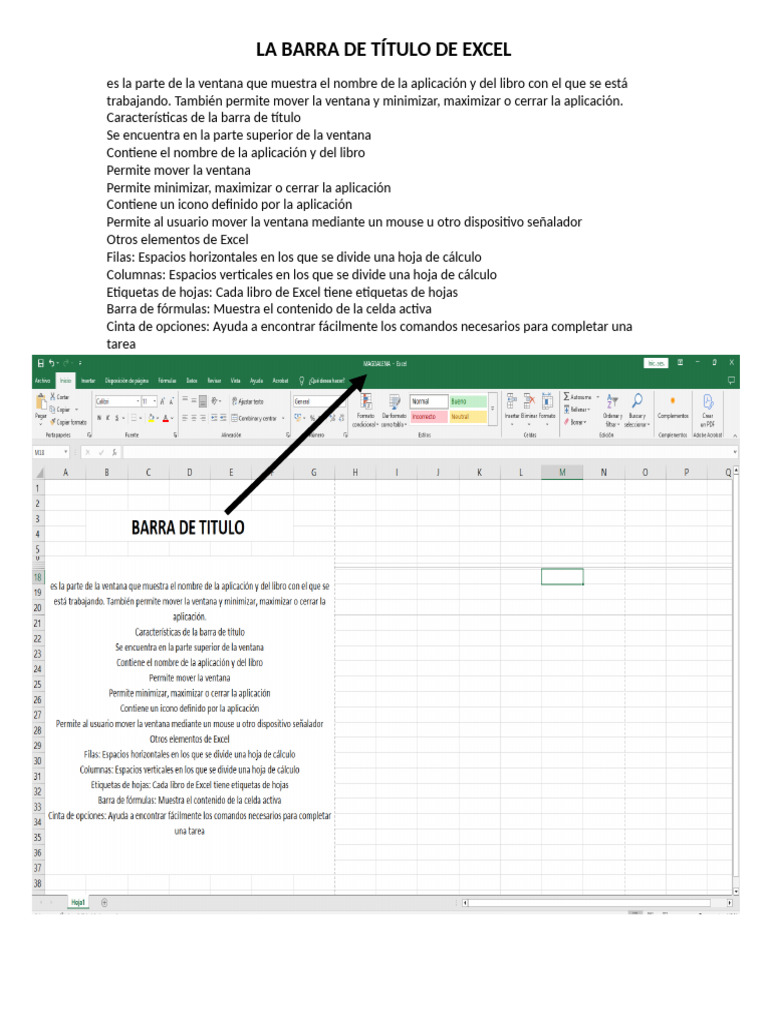 La Barra de Título de Excel | PDF