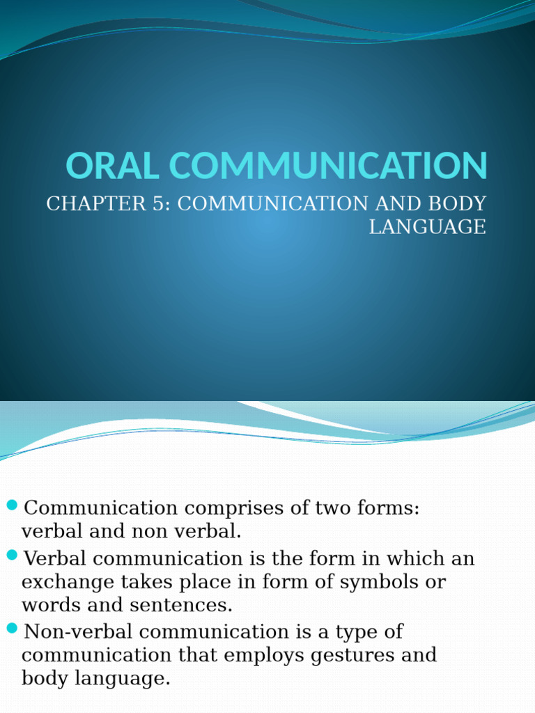 Oral Communication Lesson 5 | PDF | Communication | Nonverbal Communication