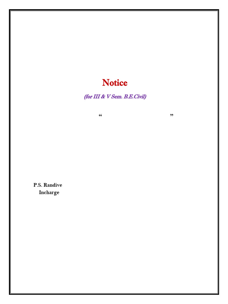 Notice 1 | PDF