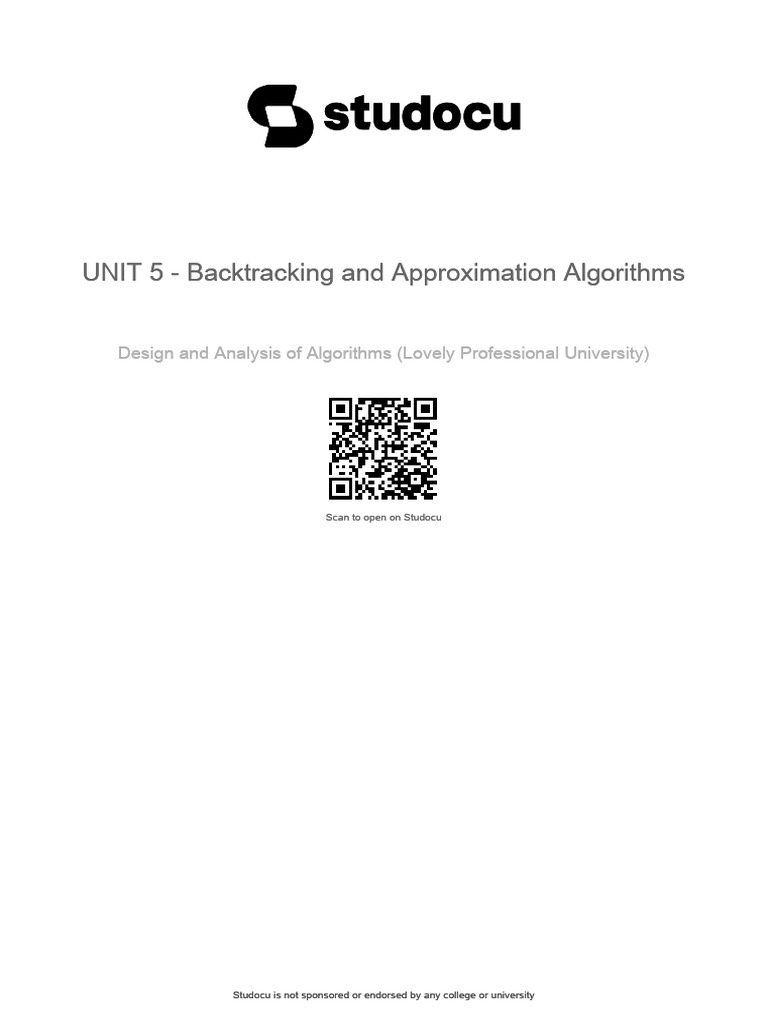 Unit 5 Backtracking and Approximation Algorithms | PDF | Multiplication | Vertex (Graph Theory)
