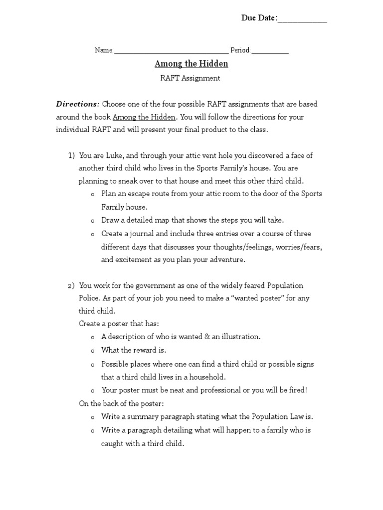 Among The Hidden RAFT Project | PDF