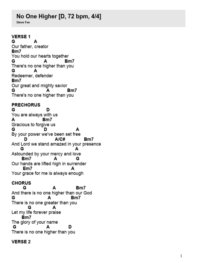 No One Higher - D | PDF