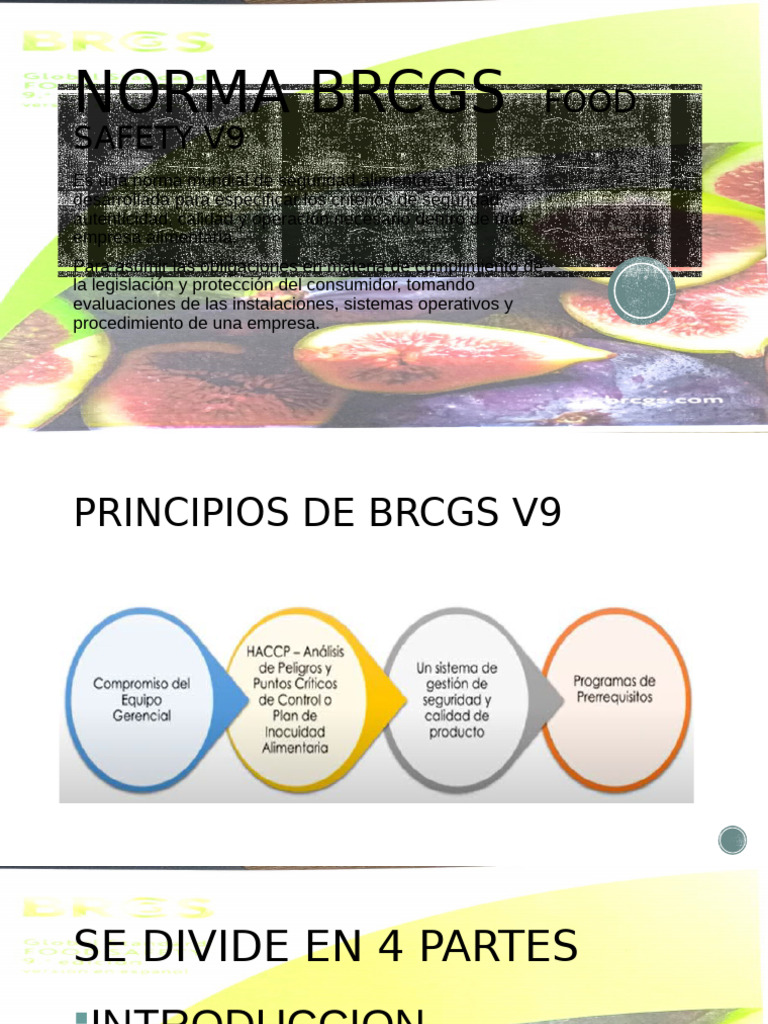 Norma Brcgs Food Safety v9 Capacitacion | PDF | Análisis de Riesgo y Puntos Críticos de Control