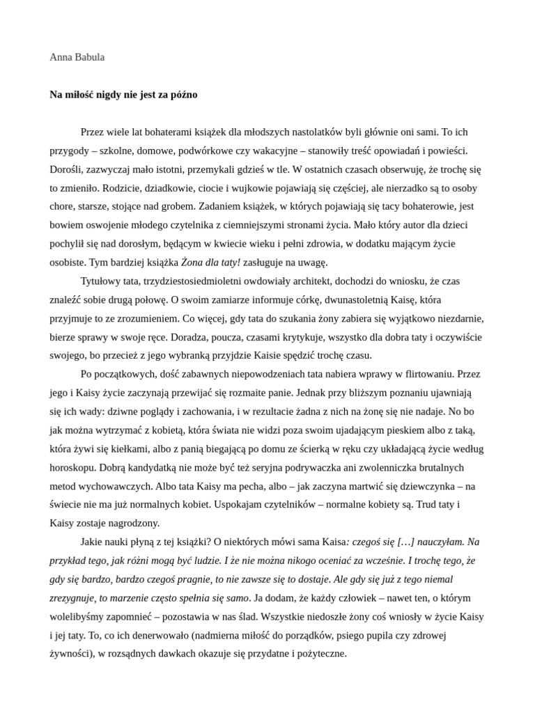 Żona Dla Taty! Babula | PDF