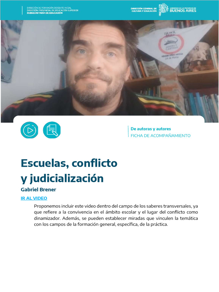 Brener Escuelas Conflictos y Judicializacion PDF | PDF | Escuelas | Maestros