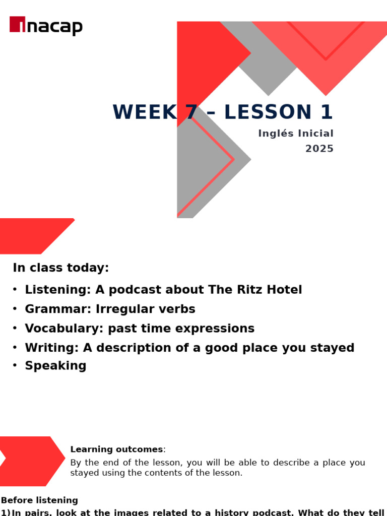 Week 7 - Lesson 1 | PDF